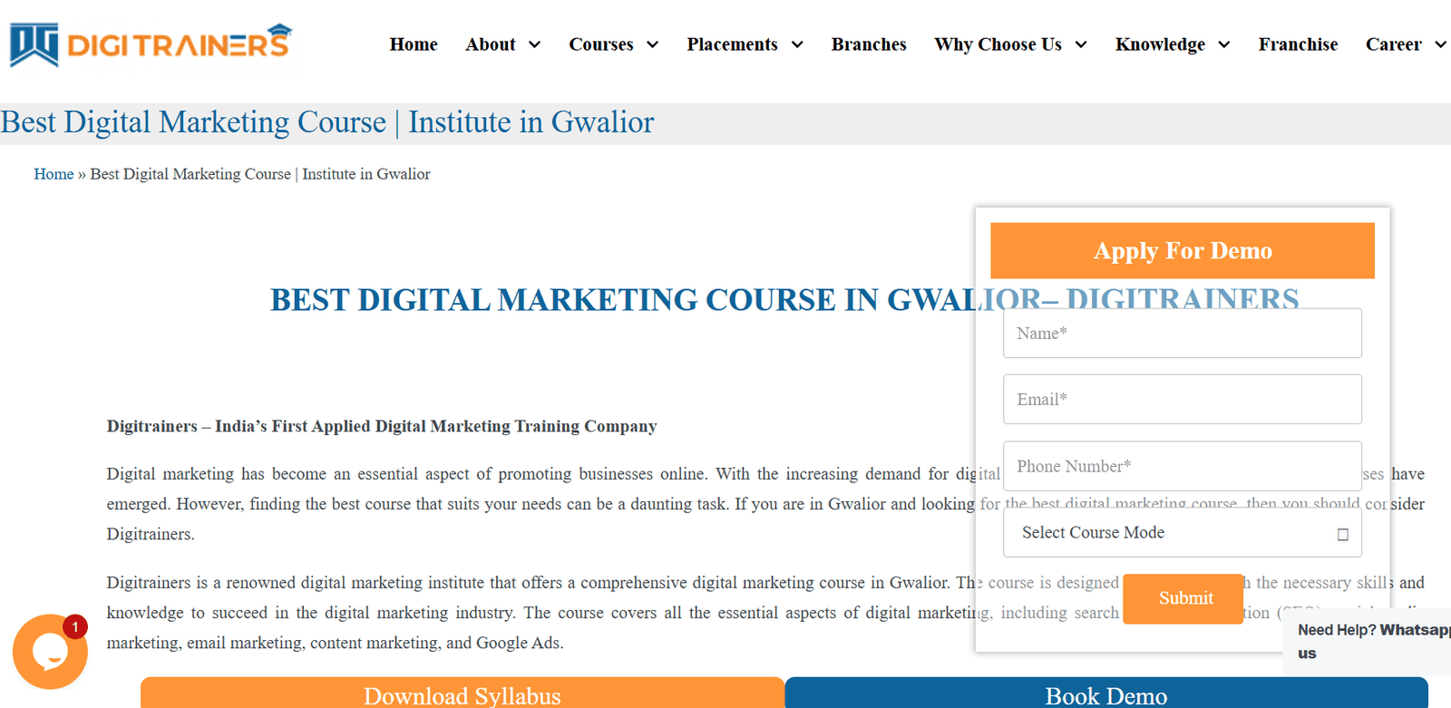 Top 10 Digital Marketing Courses In Gwalior [2025 Updated]]